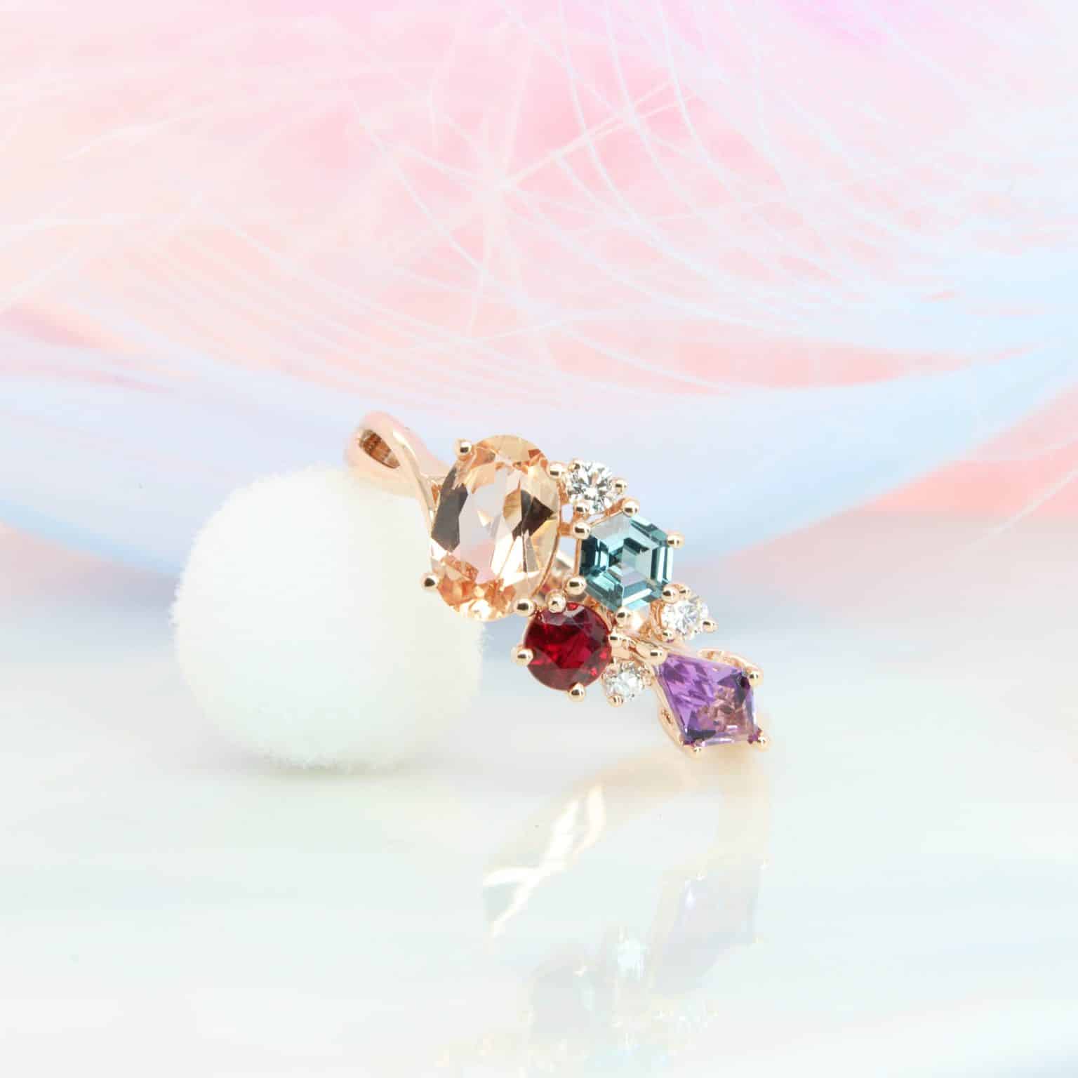 Cluster Gemstone Ring Jewellery with Personalised Birthstone Cluster Gemstone Ring Jewellery with Personalised Birthstone